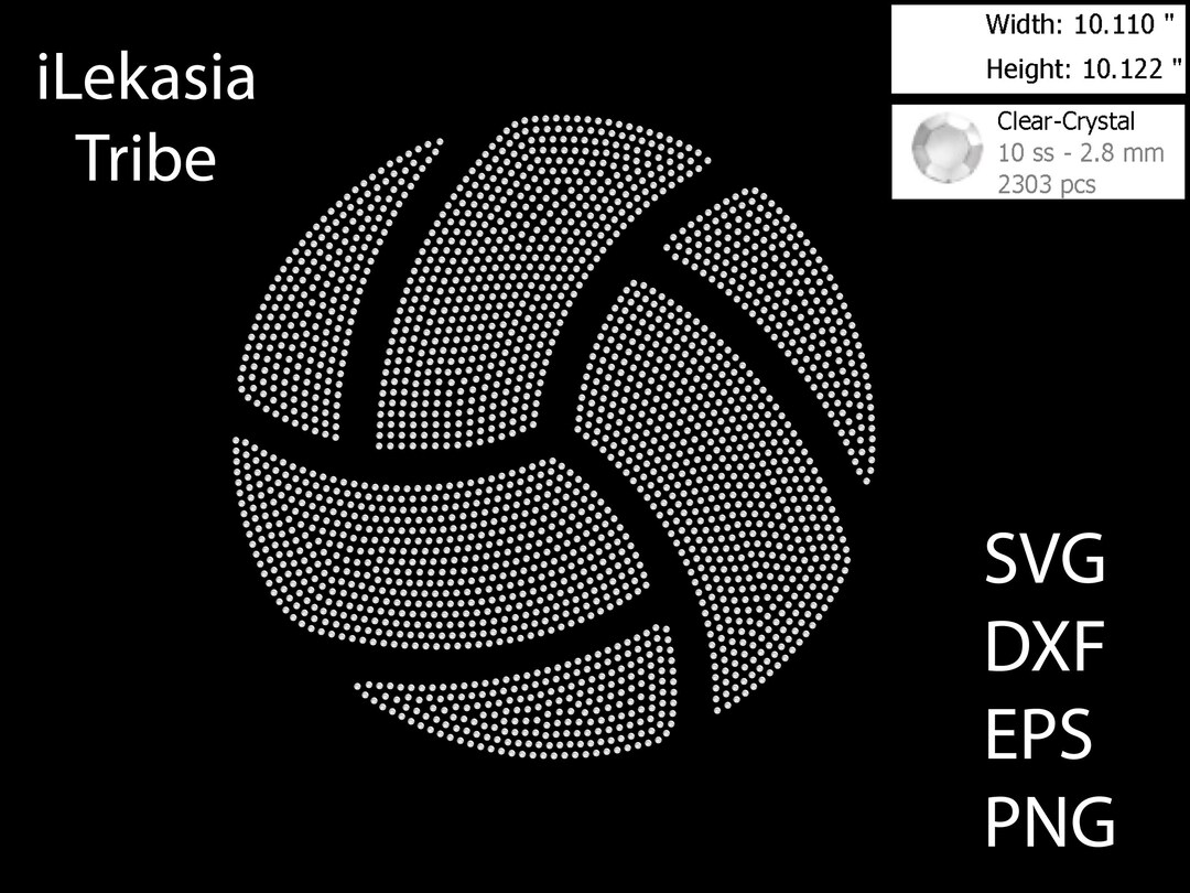 Volleyball Rhinestone Template SVG | DXF | Cricut, Silhouette | (1512 ...