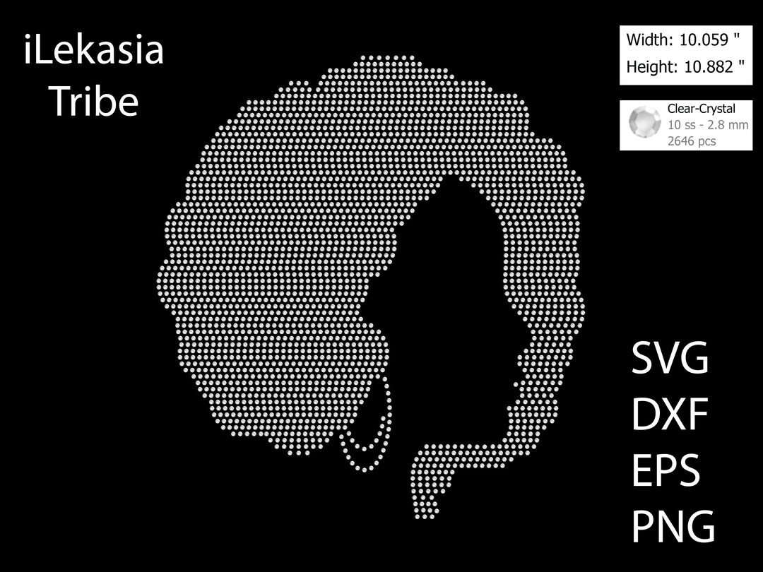 Afro Silhouette Template SVG | DXF | EPS | Cricut, Silhouette | (1245 ...