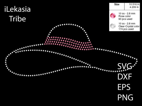 Sun Hat Rhinestone Template SVG DXF EPS Cricut Silhouette - Etsy