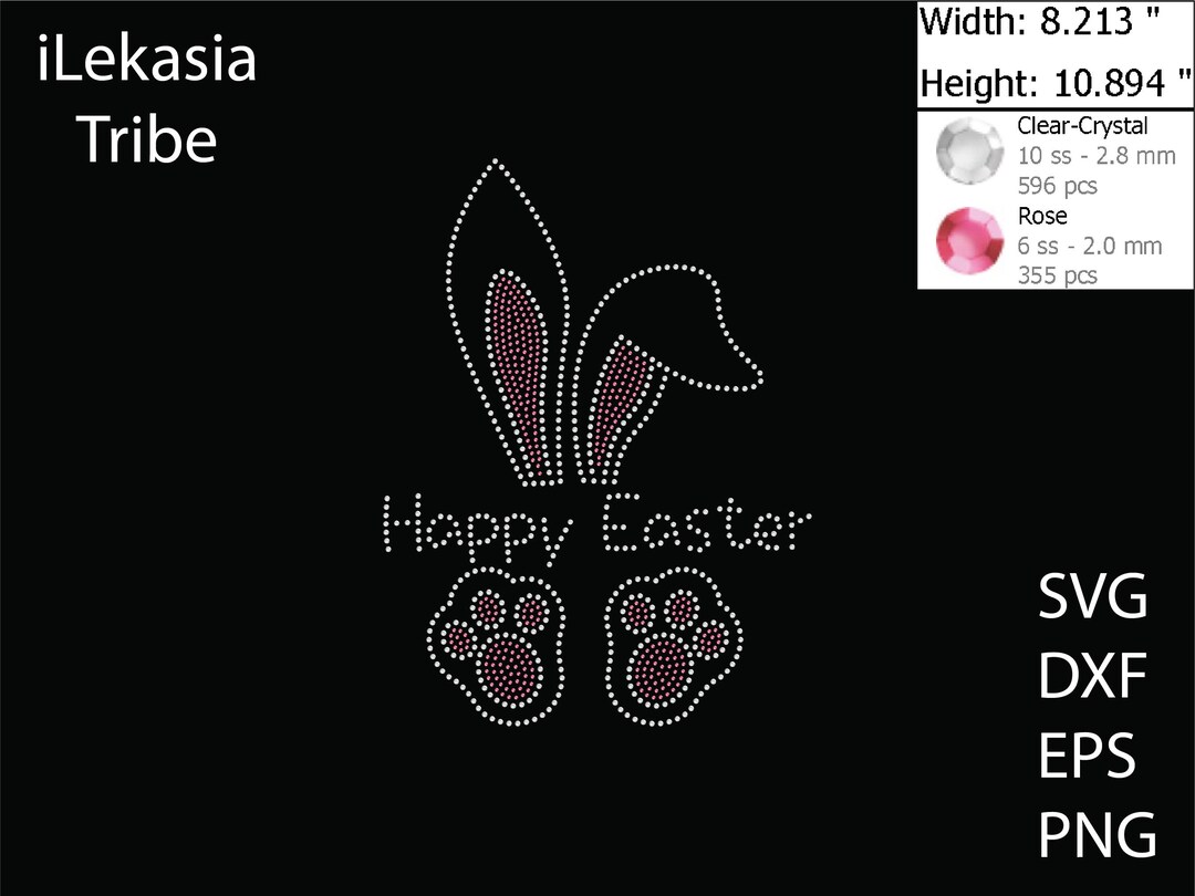 Happy Easter Rhinestone Template SVG | DXF | EPS | Cricut, Silhouette ...