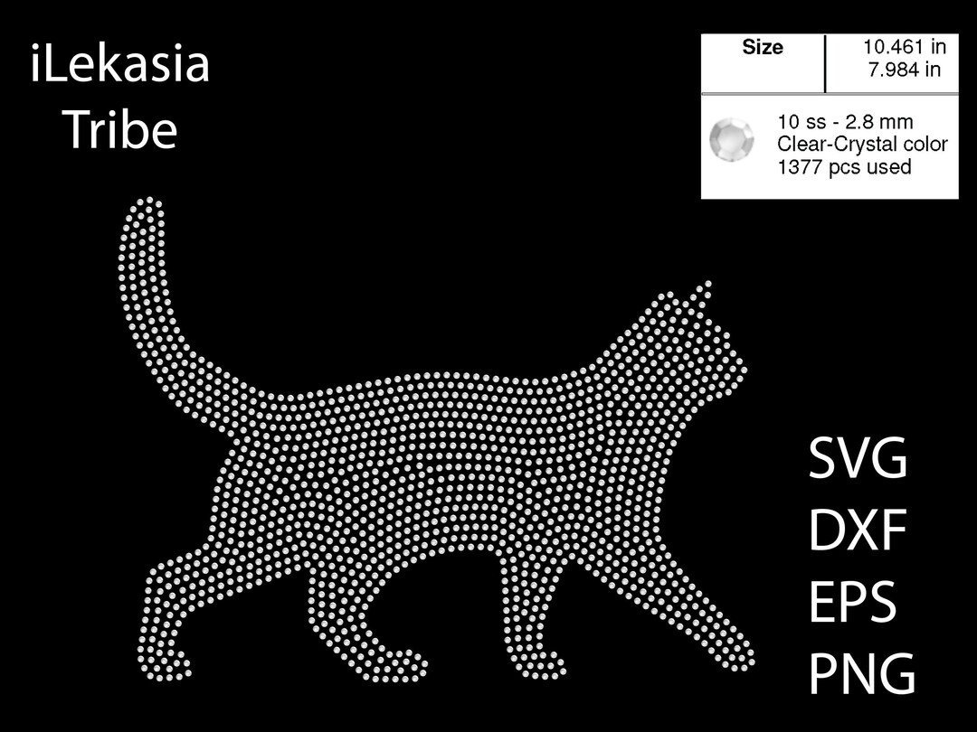 Plantilla Cat Fillin y Outline Rhinestone SVG / DXF / Cricut, Silueta ...