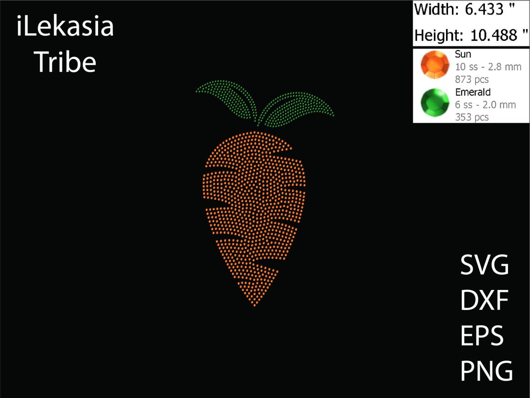 Carrot Rhinestone Template SVG | DXF | Cricut, Silhouette | (2004) - Etsy