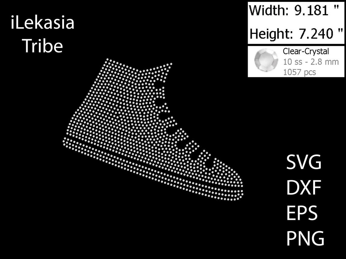 Sneakers Rhinestone Template SVG DXF Cricut, Silhouette 1681 - Etsy