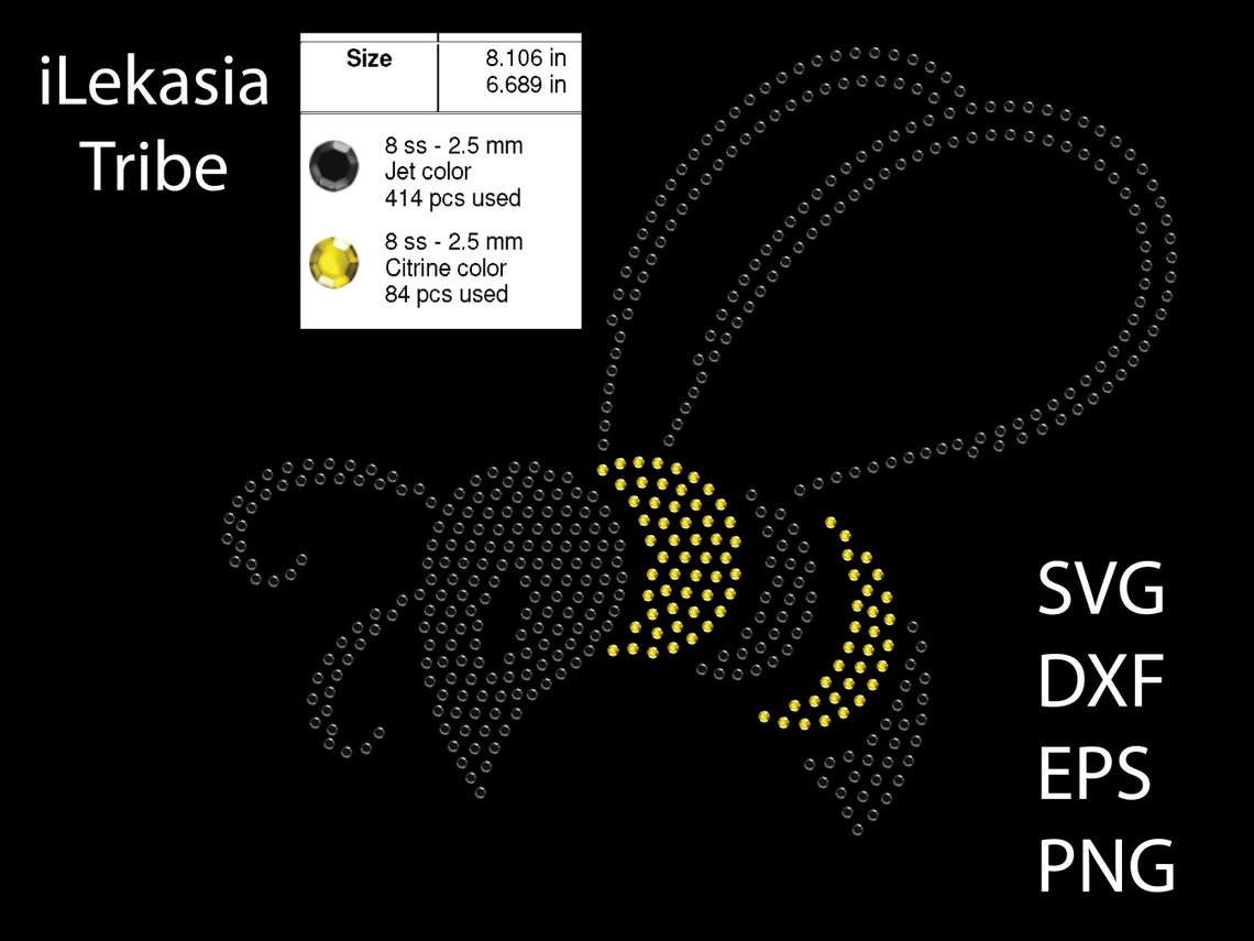 Bee Rhinestone Template SVG DXF Cricut, Silhouette Bee 1011 - Etsy
