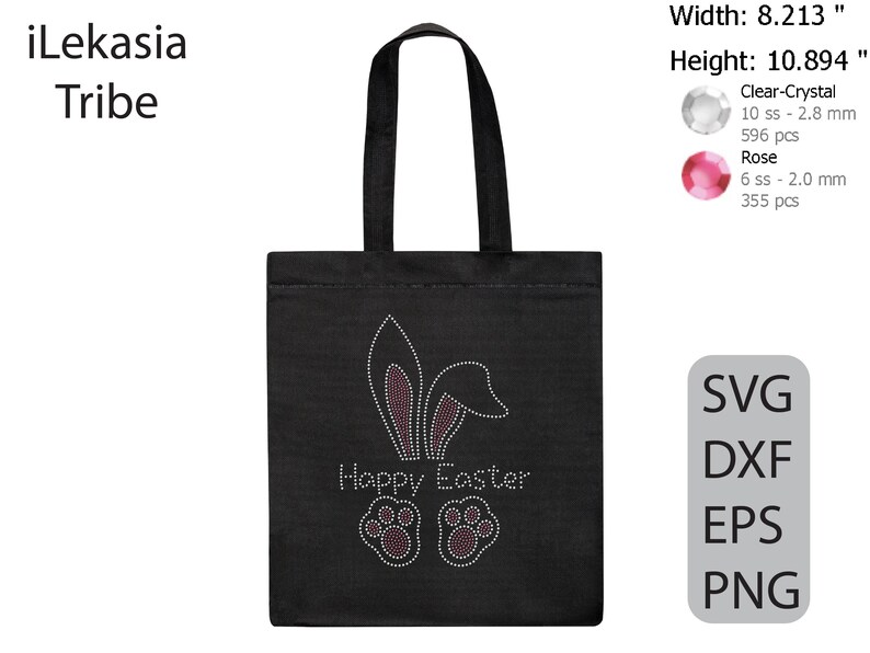 Happy Easter Rhinestone Template SVG | DXF | EPS | Cricut, Silhouette ...