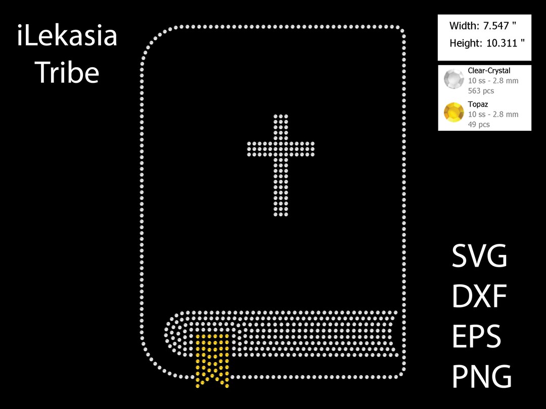 Bible Rhinestone Template SVG | DXF | EPS | Cricut, Silhouette | (1280 ...