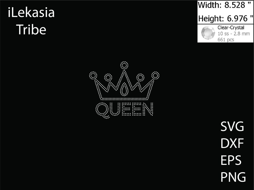 Queen Rhinestone Template SVG | DXF | EPS | Cricut, Silhouette | (2017 ...