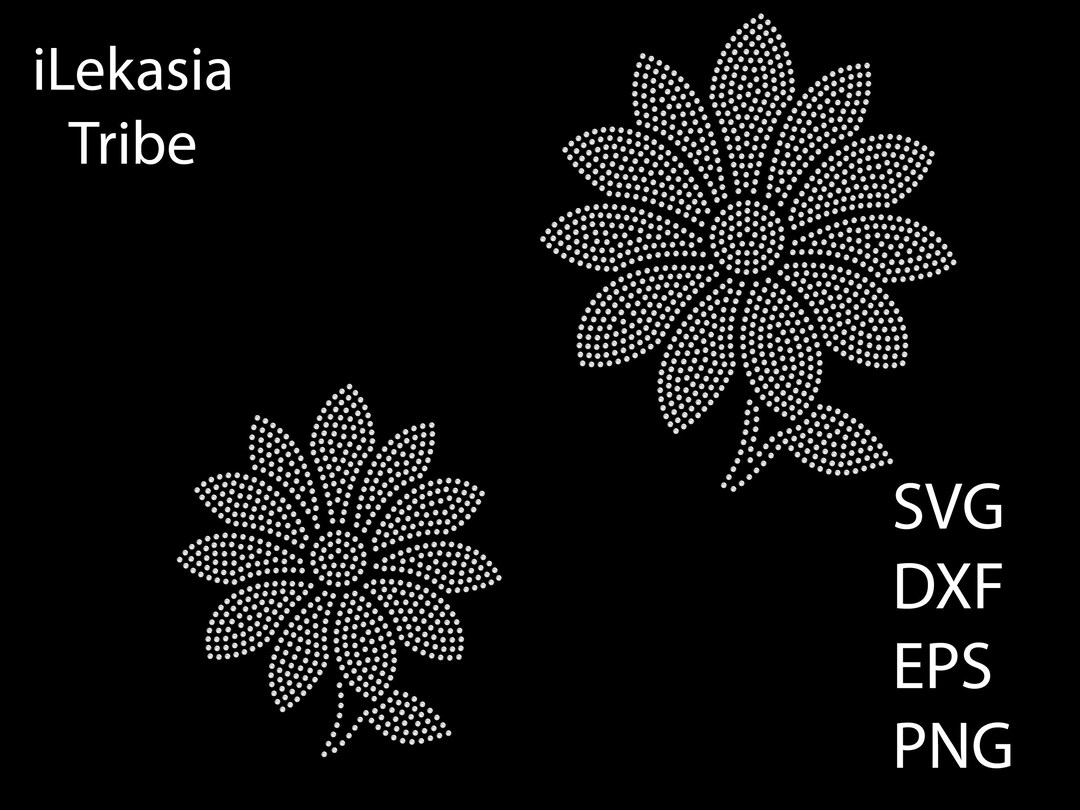 Flowers Rhinestone Template SVG | DXF | EPS Cricut, Silhouette | (1718 ...