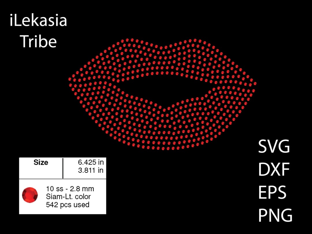 Lips Rhinestone Template SVG | DXF | Cricut, Silhouette | Lips (1022 ...