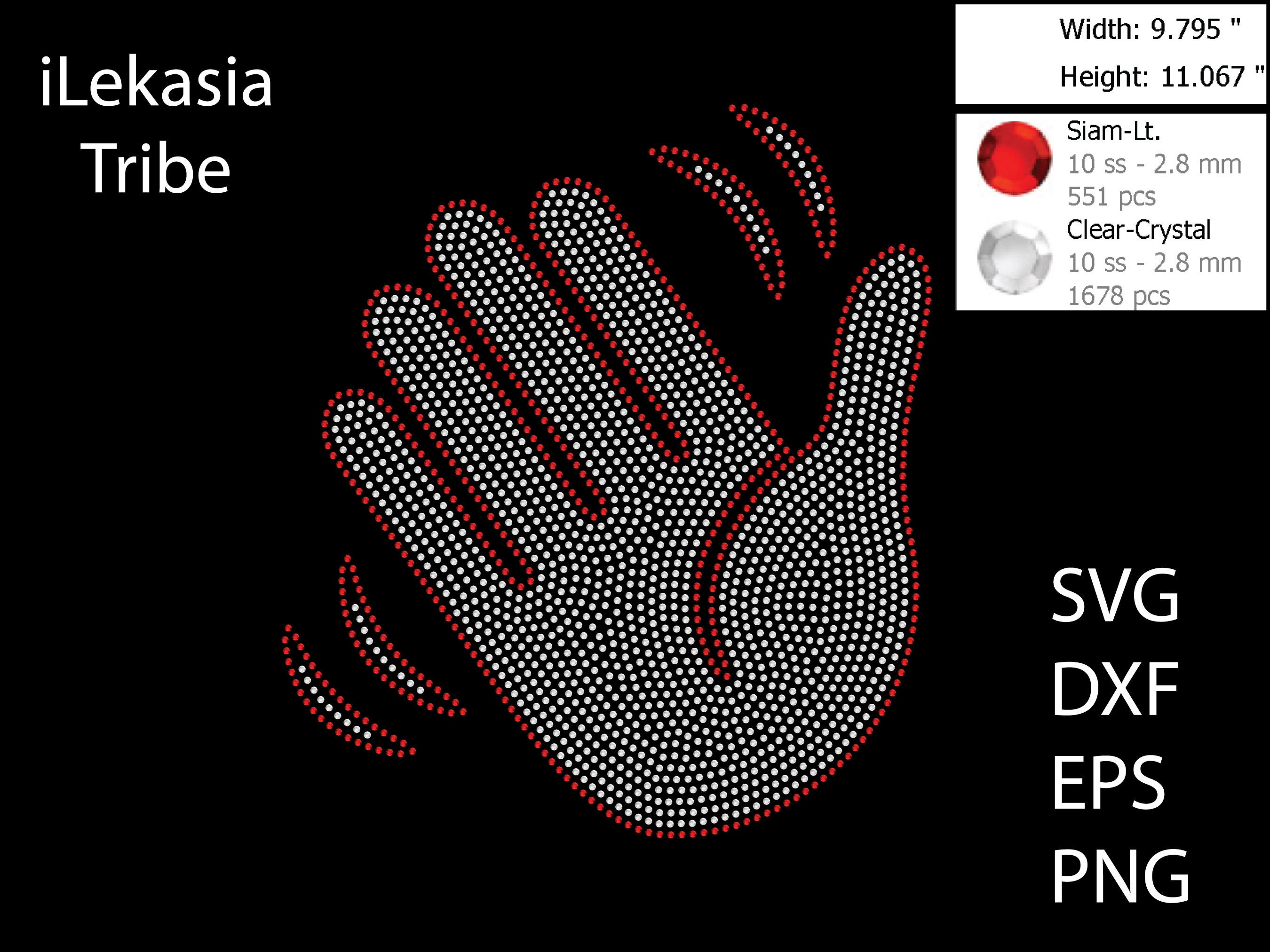 Waving Hand Rhinestone Template SVG DXF Cricut, Silhouette 1567 - Etsy