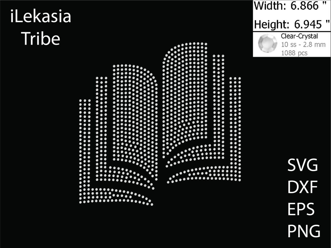 Book Pages Rhinestone Template SVG | DXF | EPS | Cricut, Silhouette ...