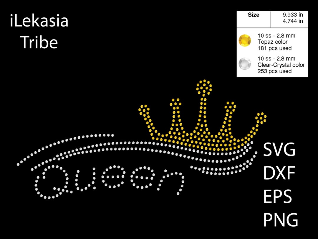 Queens Crown Rhinestone Template SVG | DXF | Cricut, Silhouette | (1067 ...