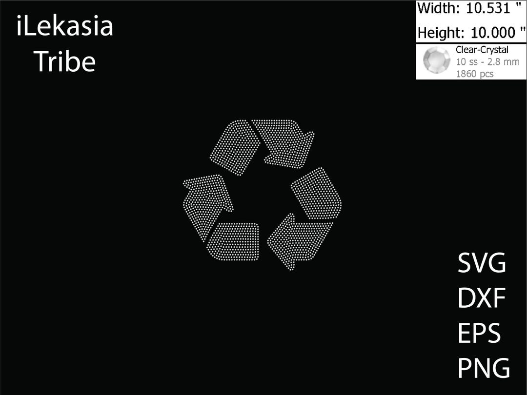 Recycle Icon Rhinestone Template SVG | DXF | EPS | Cricut, Silhouette ...