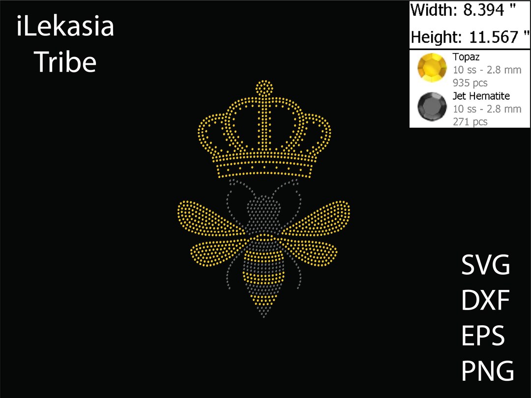 Queen Bee Rhinestone Template 10ss | SVG | DXF | Cricut, Silhouette ...