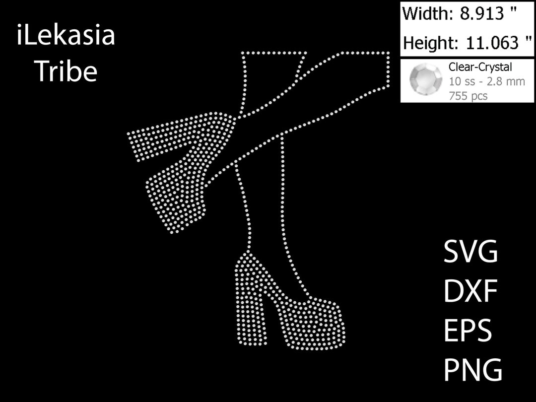 Platform Heels Rhinestone Template SVG | DXF | Cricut, Silhouette ...