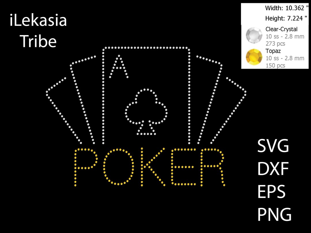 Poker Rhinestone Template SVG | DXF | Cricut, Silhouette | (1390) - Etsy
