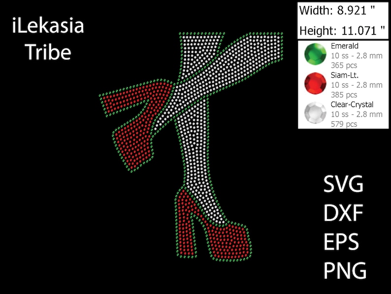 Platform Heels Rhinestone Template SVG | DXF | Cricut, Silhouette ...