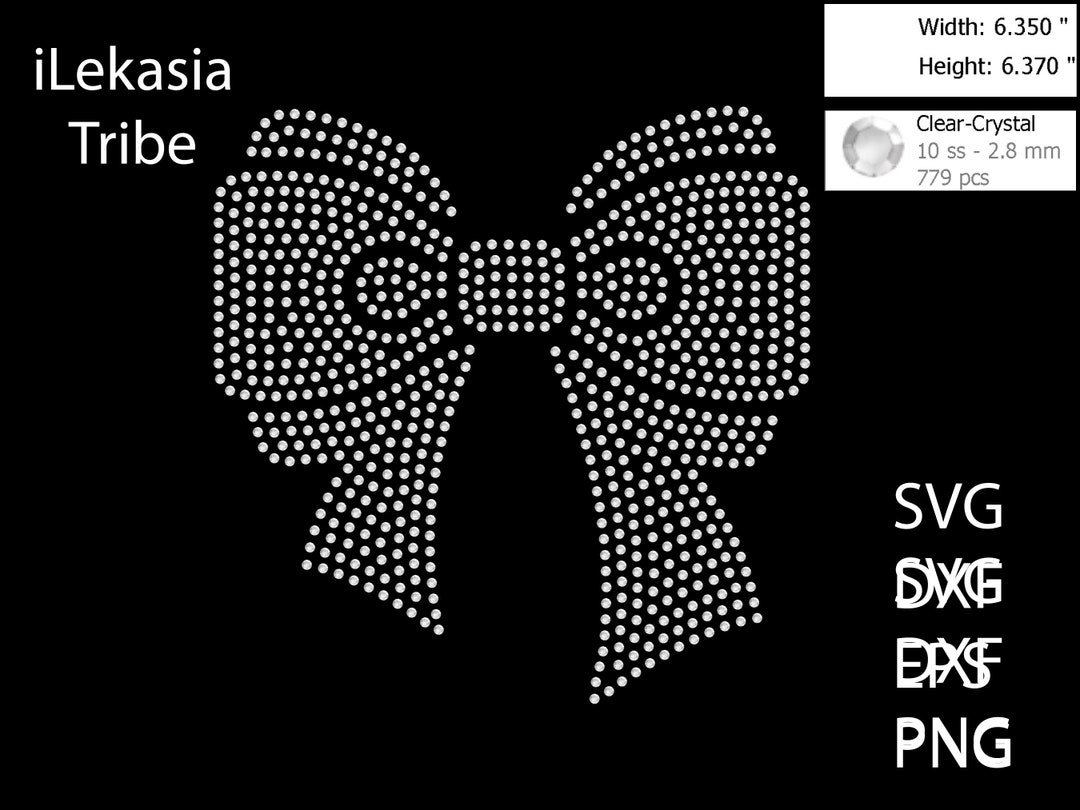 Cheer Bow Rhinestone Template SVG DXF Cricut Silhouette - Etsy