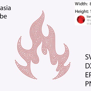 Flames Rhinestone Template SVG | DXF | Cricut, Silhouette | (1975) - Etsy