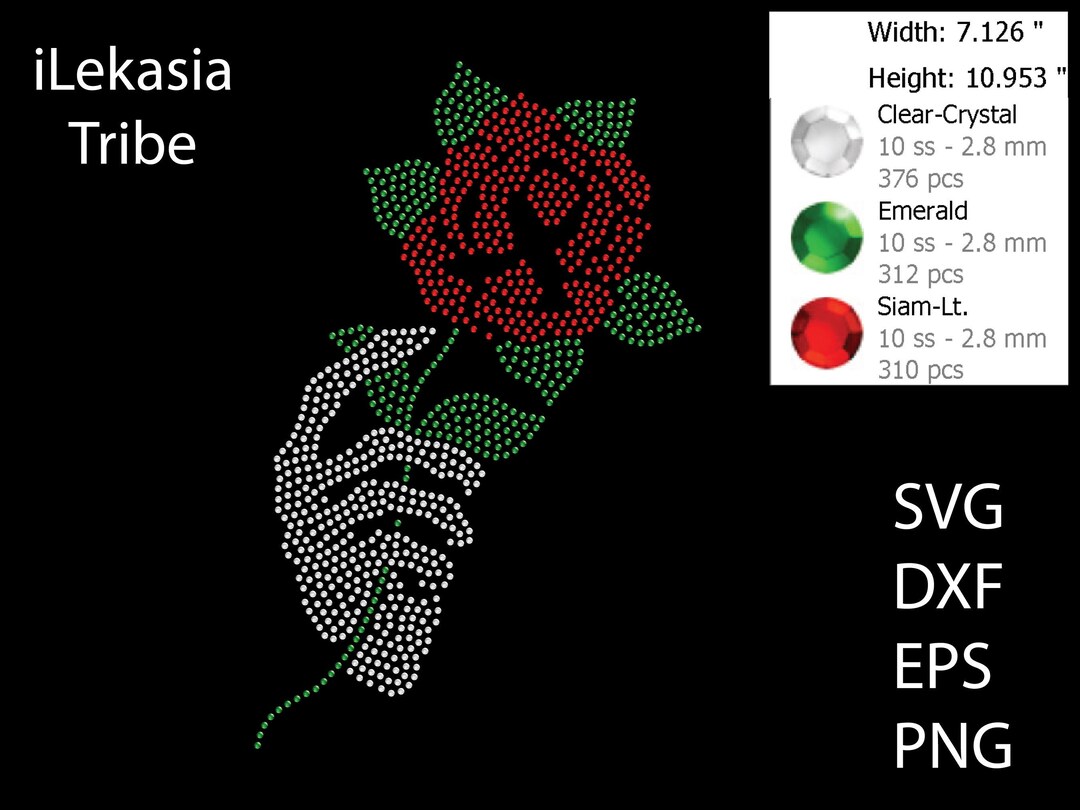 Hand With Rose Rhinestone Template SVG | DXF | EPS Cricut, Silhouette ...