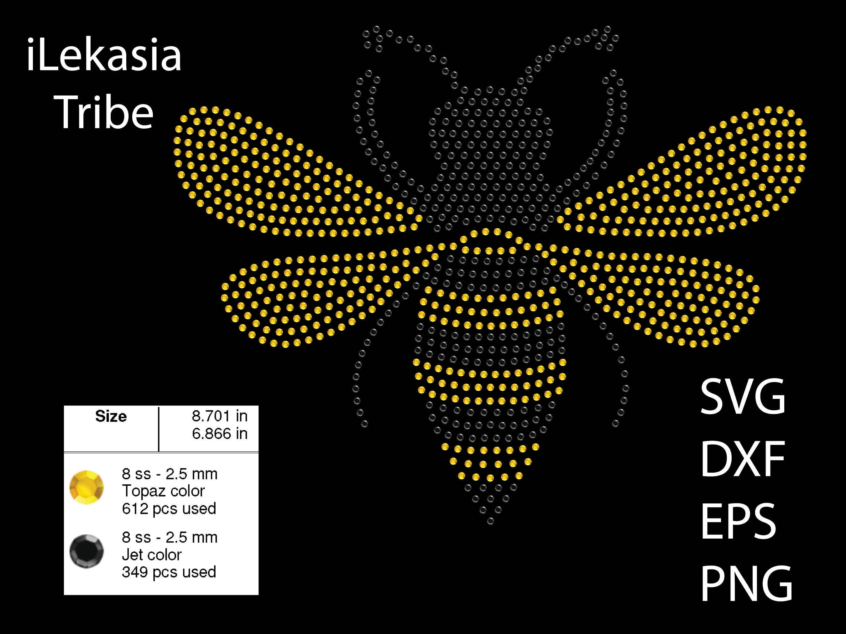 Bee Rhinestone Template SVG DXF Cricut, Silhouette Bee 1012 - Etsy
