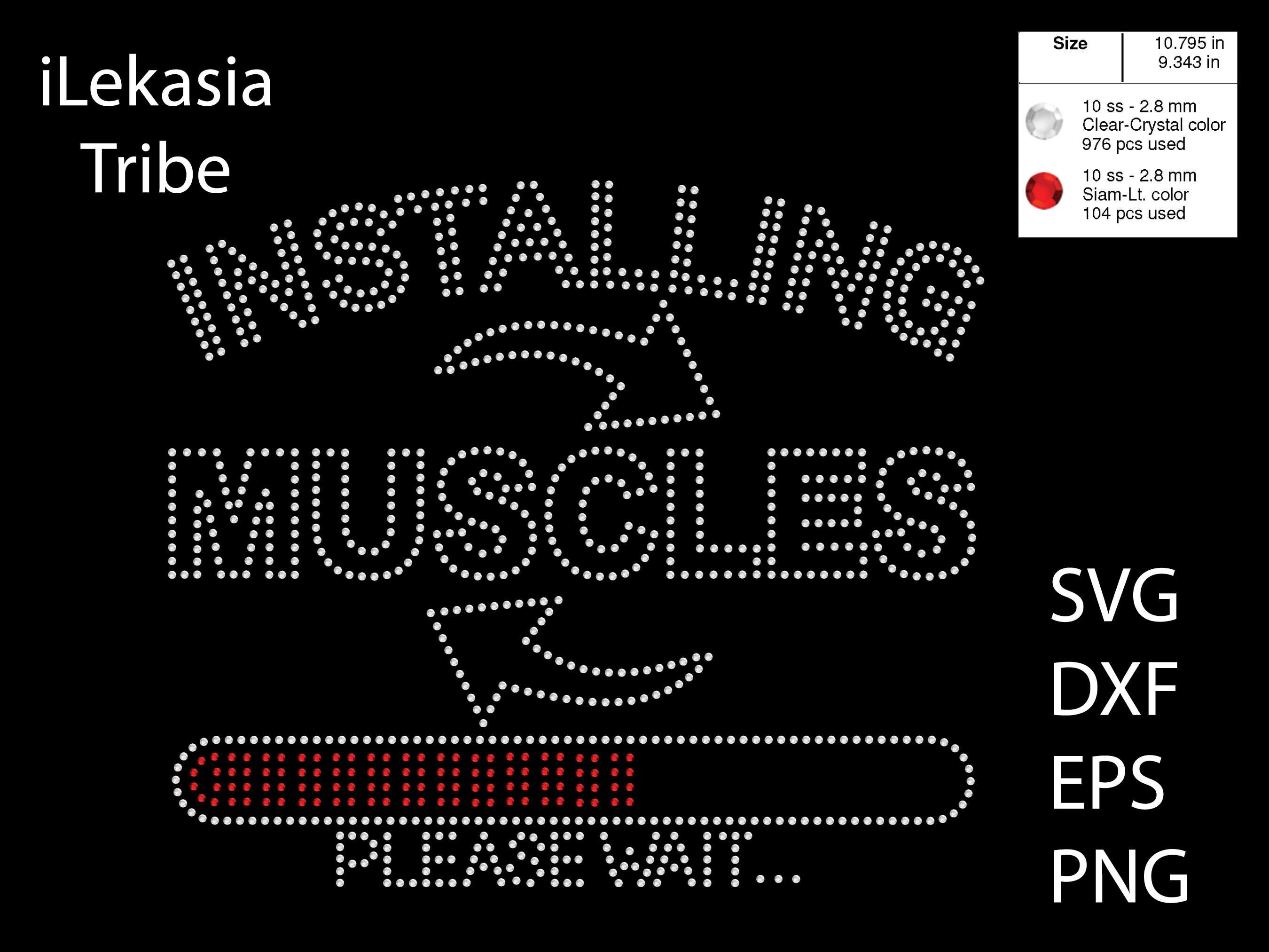 Installing Muscles Rhinestone Template SVG DXF EPS Cricut, Silhouette ...