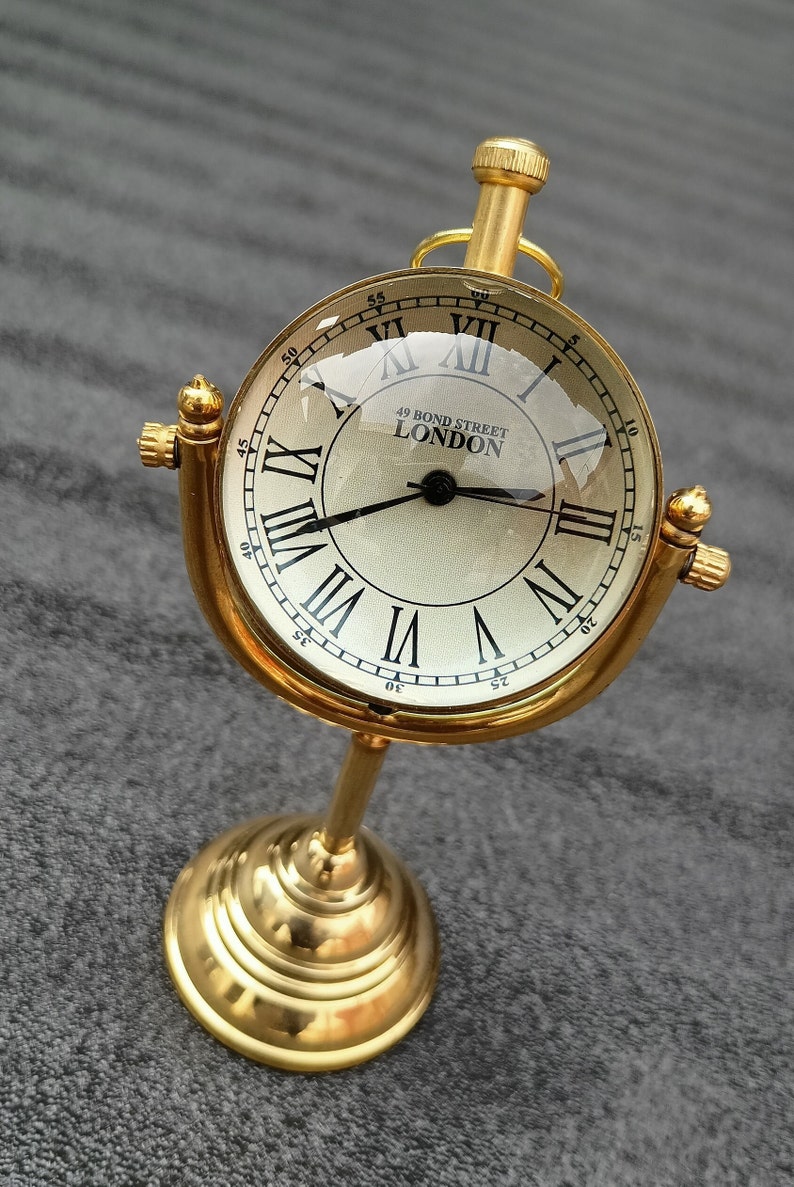 Vintage Style Brass Table Top Clock Double Face Table Decor - Etsy