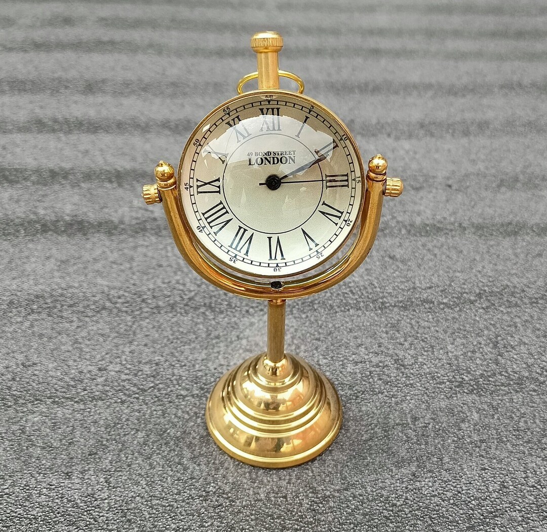 Vintage Style Brass Table Top Clock Double Face Table Decor - Etsy