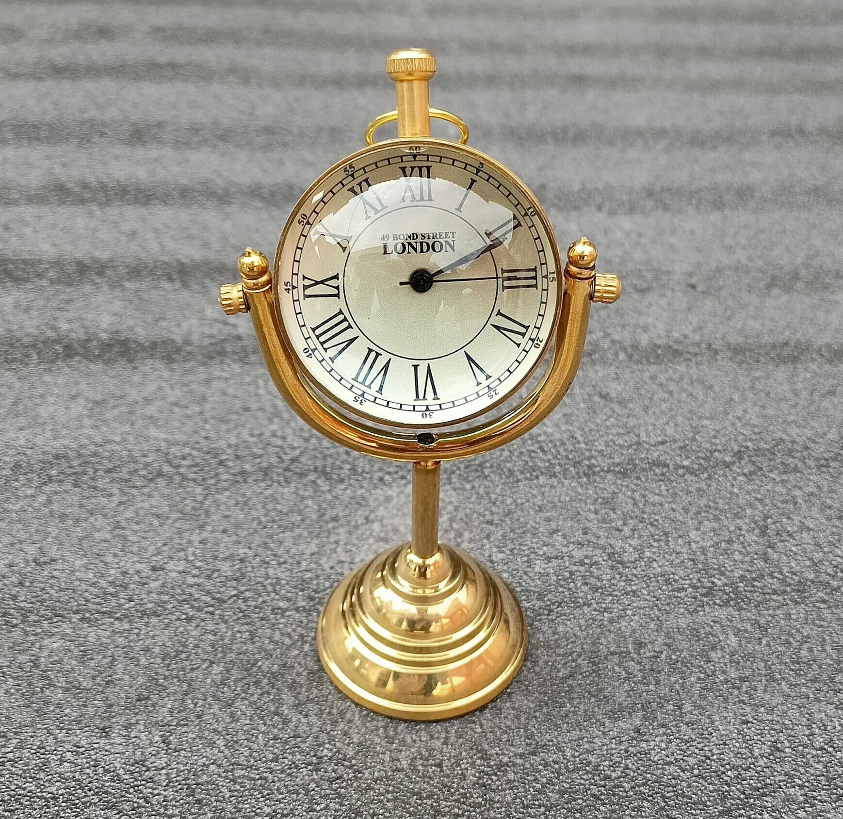 Vintage Style Brass Table Top Clock Double Face Table Decor - Etsy
