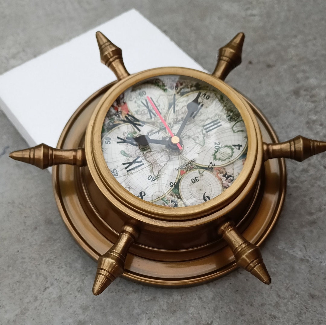 Nautical Wall Clock Ship Wheel Metal Clock Marine Clock - Etsy