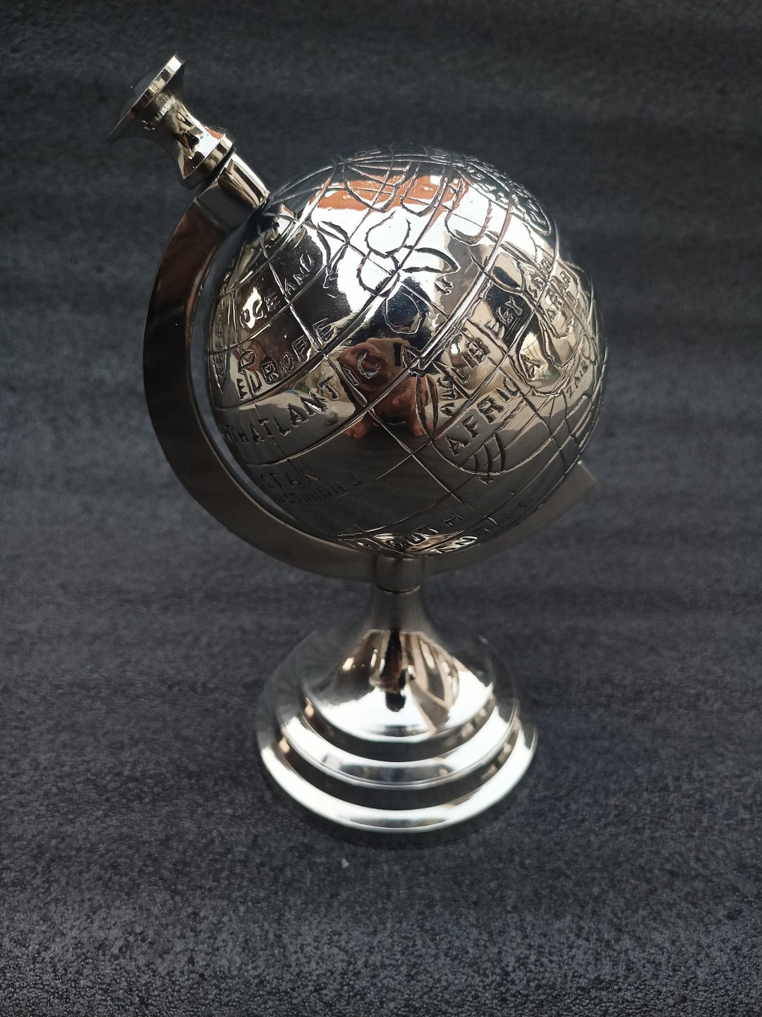 World Map Handmade Metal Globe Nautical Globe for Office Decor World ...