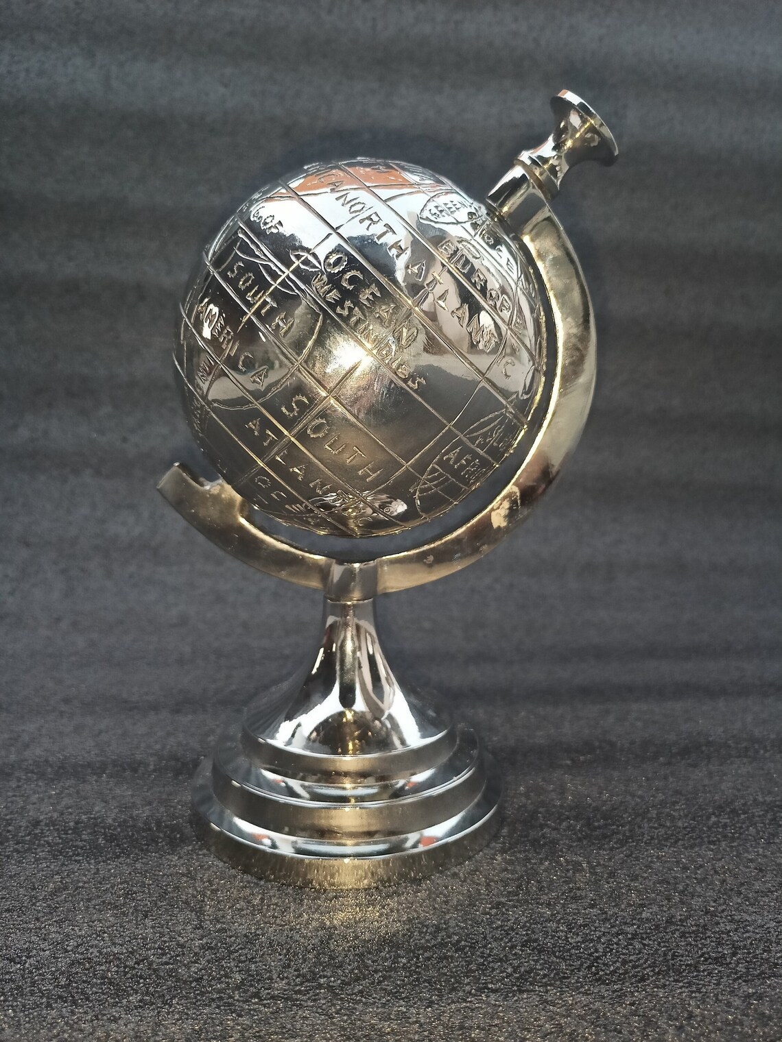 World Map Handmade Metal Globe Nautical Globe Office Decor - Etsy