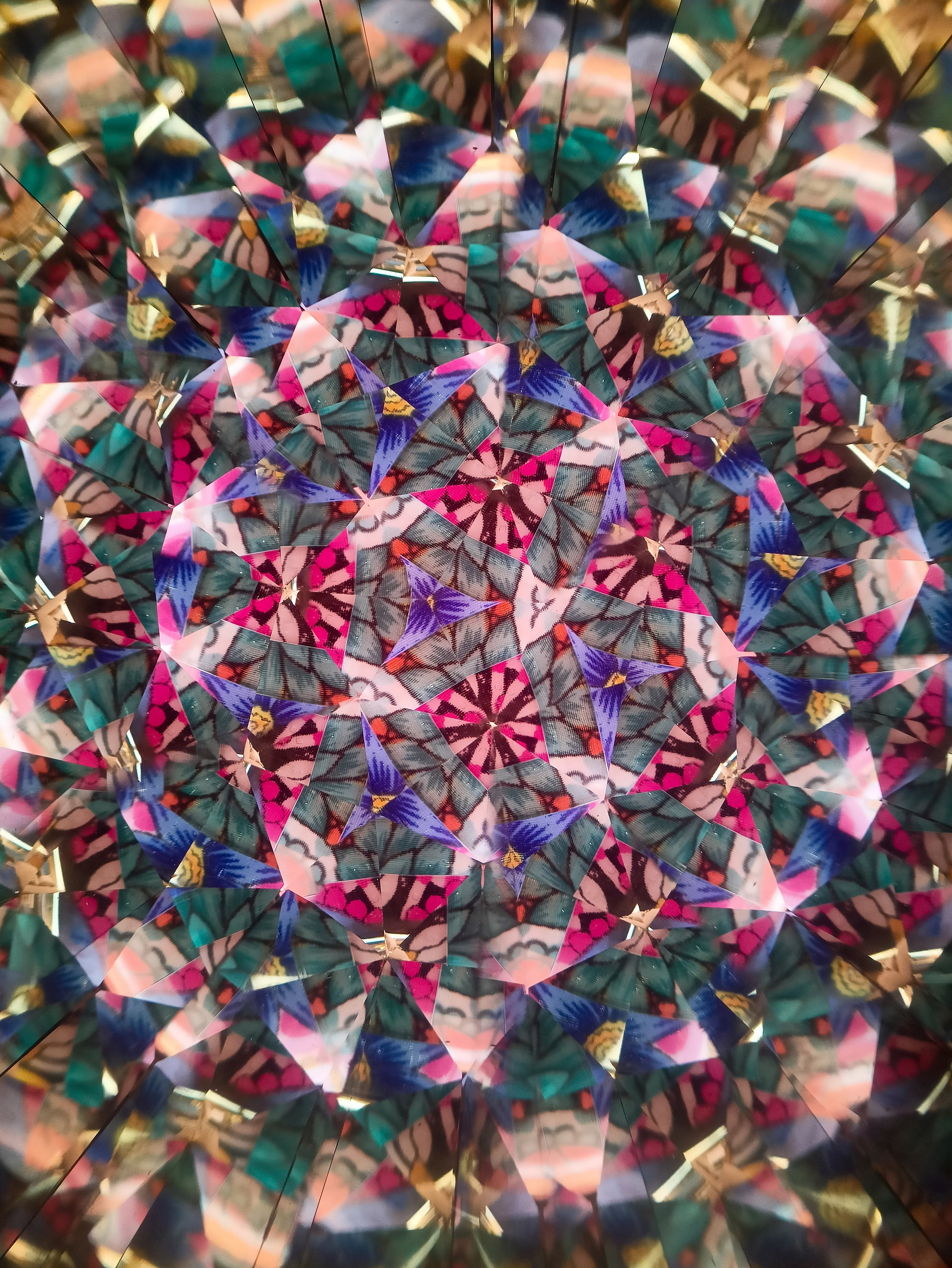 Brass Colorful Kaleidoscope, Triple Wheel Kaleidoscope, Gold Brass ...