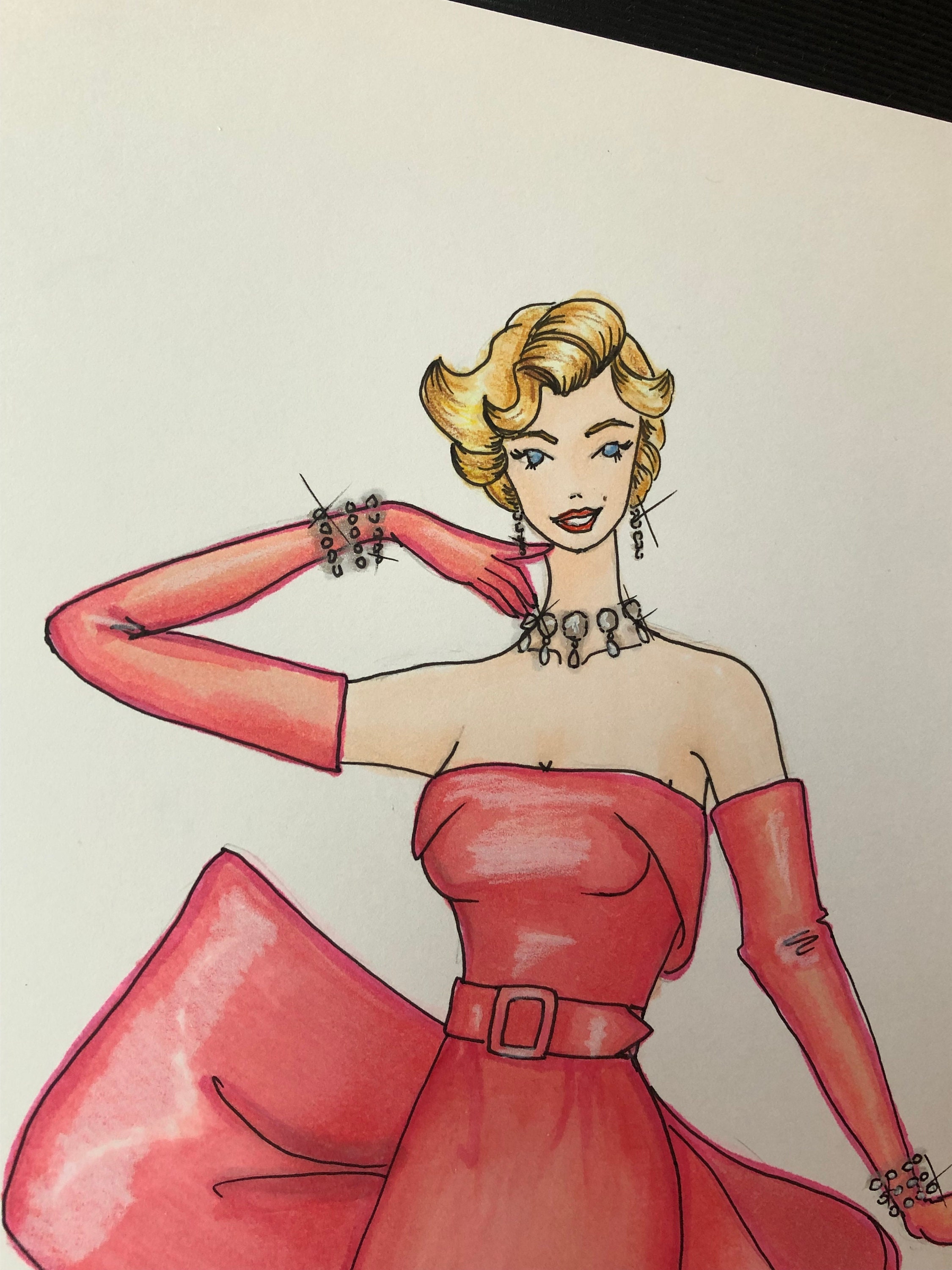 DIGITAL DOWNLOAD Pink Diamonds Dress (instant Printable Fashion ...