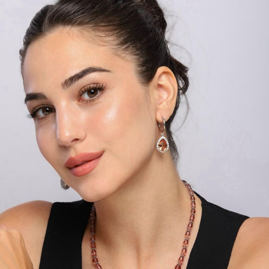 Everyday Earring Color-changing Diaspore Teardrop Dangle Gemstone ...