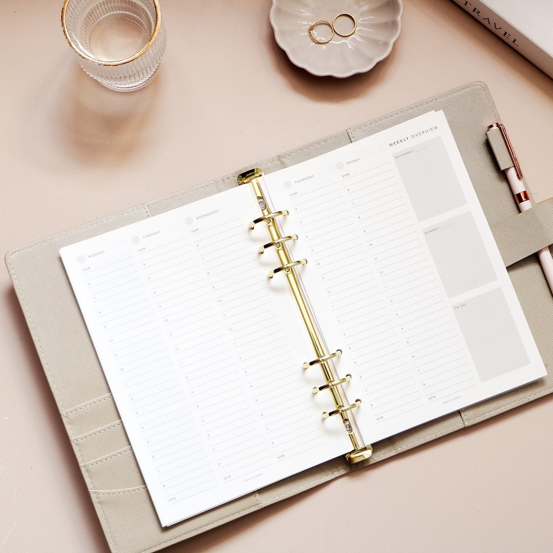 Printed Vertical Weekly Planner Inserts |minimal Stationer |weekly ...