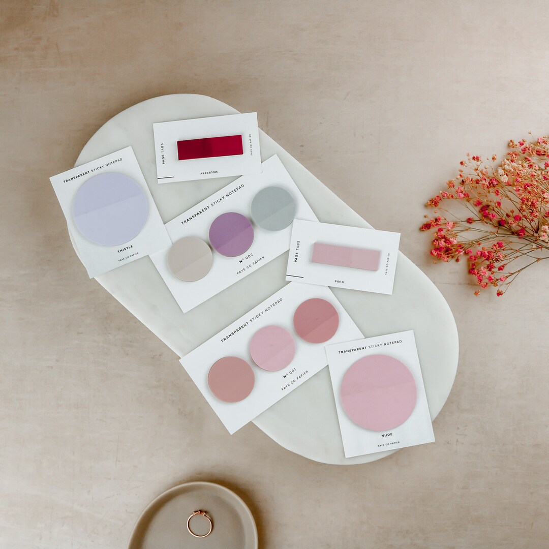 Transparent Sticky Notepad Page Markers Circle Sticky - Etsy