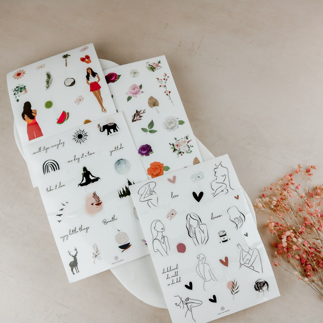 Minimalist Transparent Decorative Journaling Stickers for Planners ...