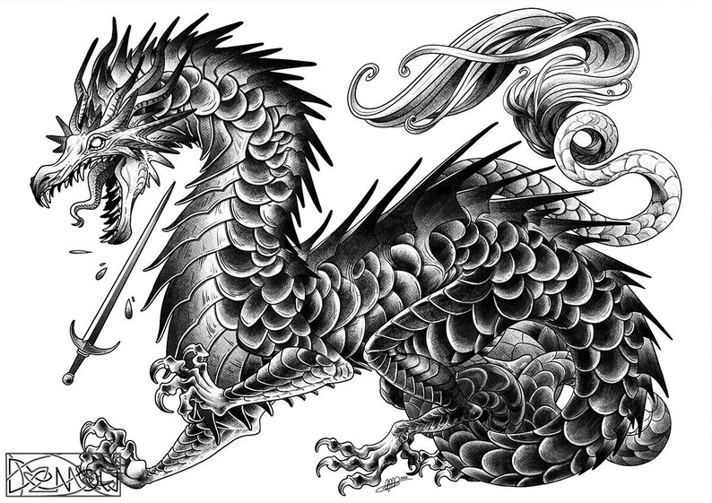 Dragon - Art Print - Etsy