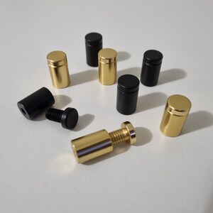 Standoff Mounts - Black & Gold Aluminium Sign Mounts - Multi Mounts ...