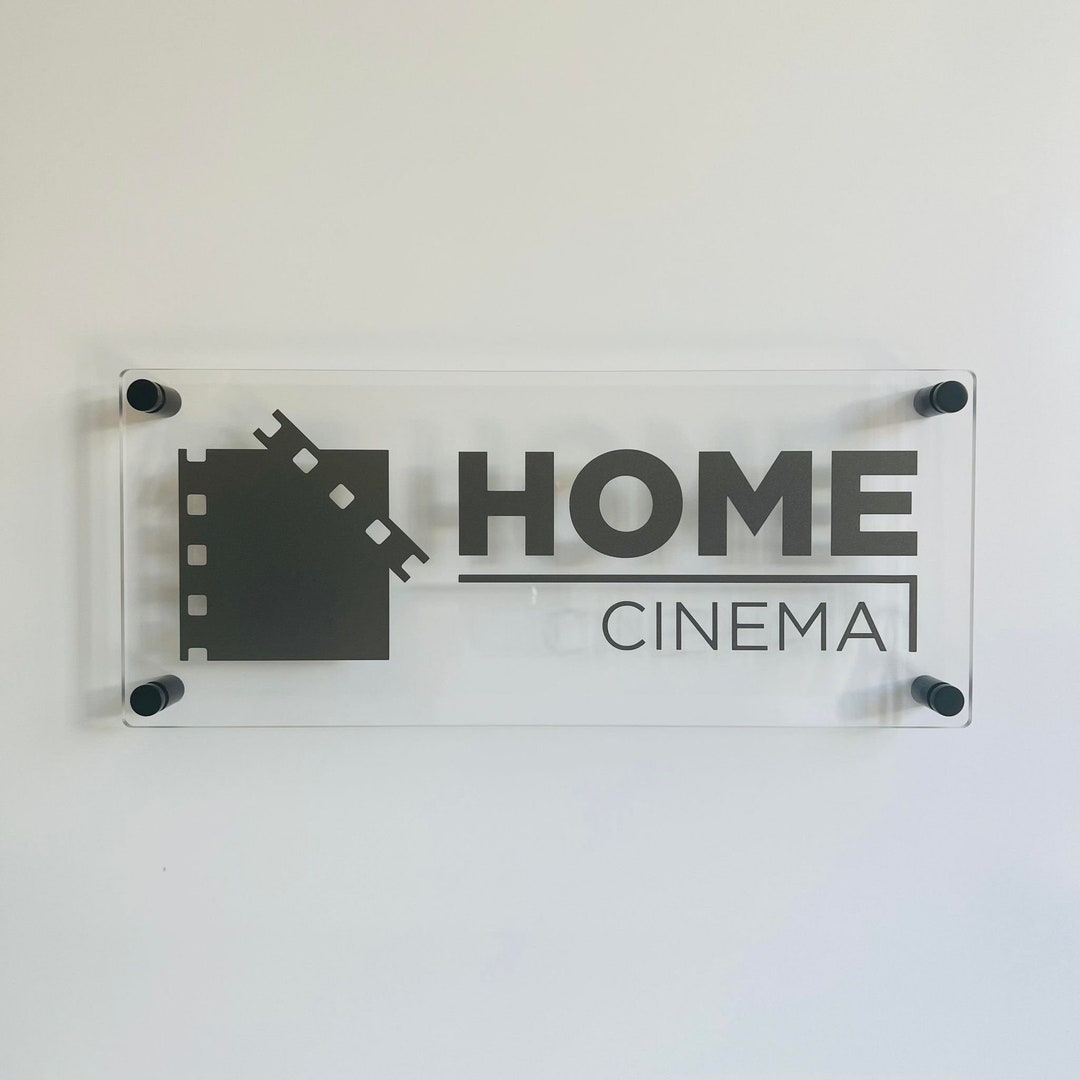 HOME CINEMA | Metallic Grey | Clear Acrylic | Stand off Mounts Included ...