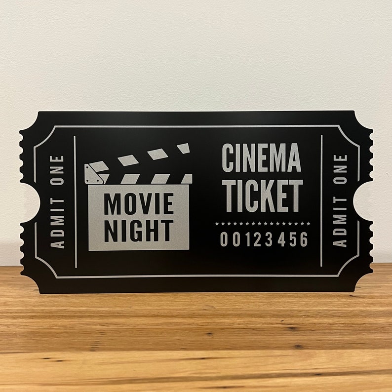 Cinema Ticket Movie Night Home Theatre Signs Signage - Etsy