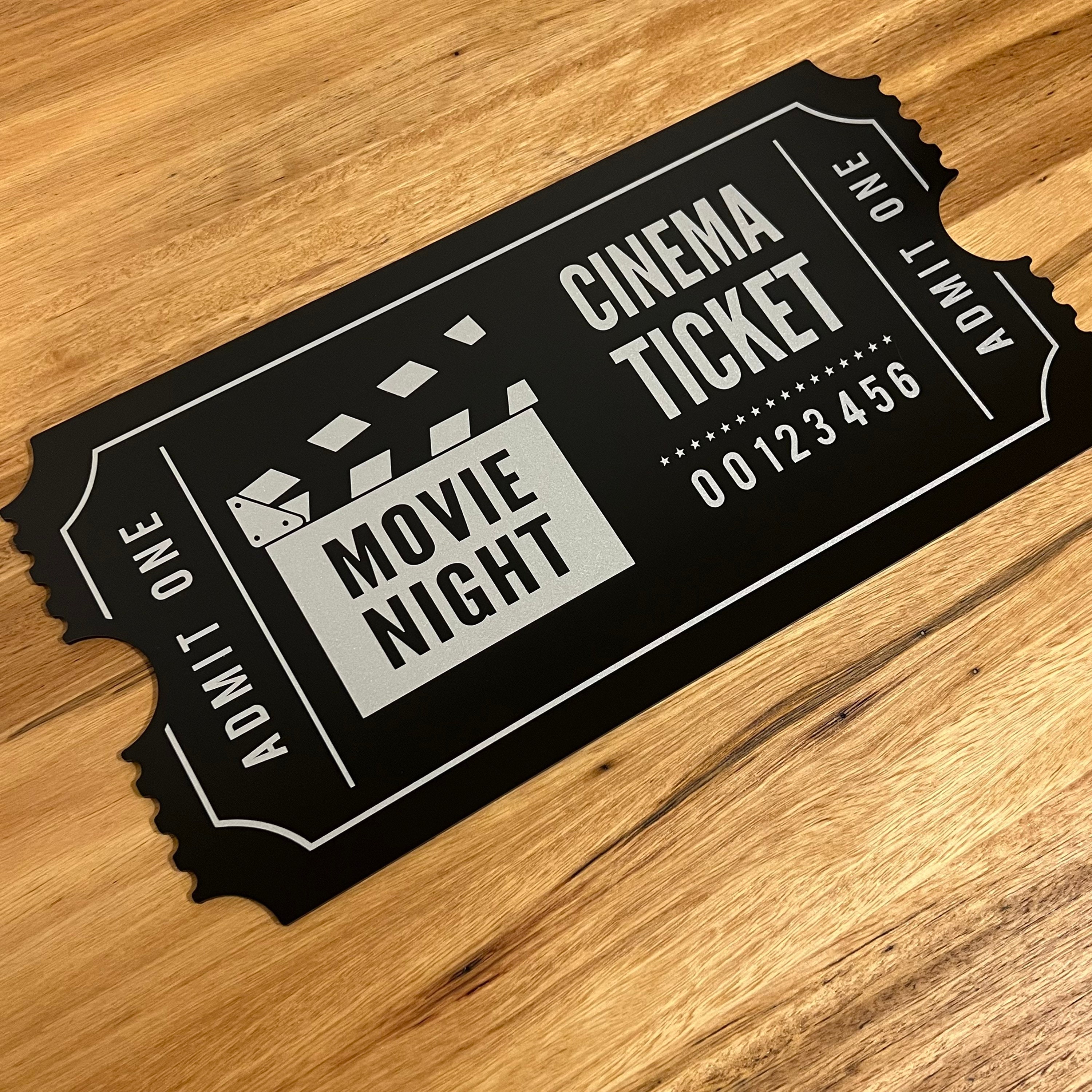 Cinema Ticket Movie Night Home Theatre Signs Signage - Etsy