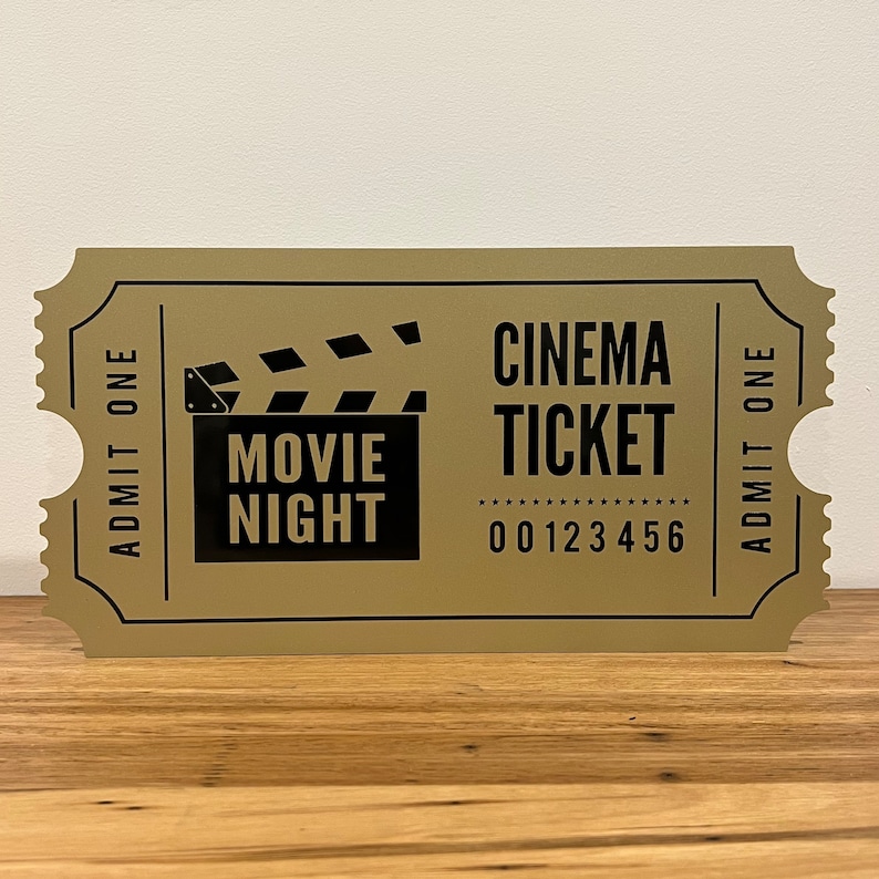Cinema Ticket Movie Night Home Theatre Signs Signage - Etsy
