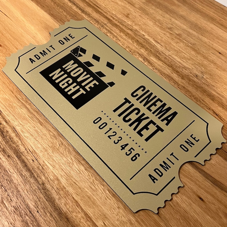 Cinema Ticket Movie Night Home Theatre Signs Signage - Etsy
