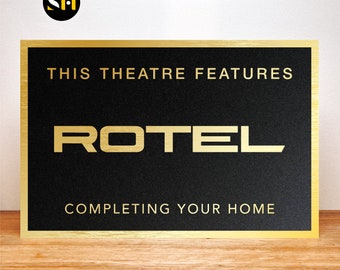 Dolby Atmos Home Theatre Signs Signage Cinema Decor Laser Router Gold ...