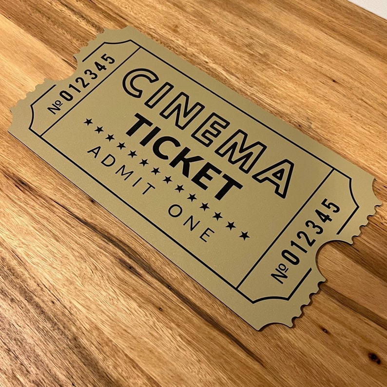 Cinema Ticket Movie Night Home Theatre Signs Signage - Etsy