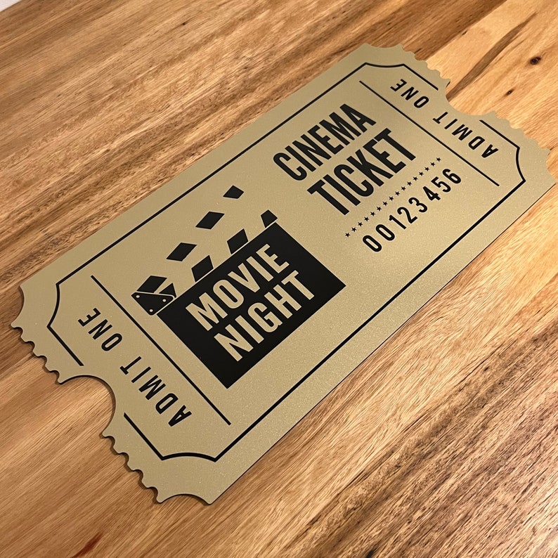 Cinema Ticket Movie Night Home Theatre Signs Signage - Etsy