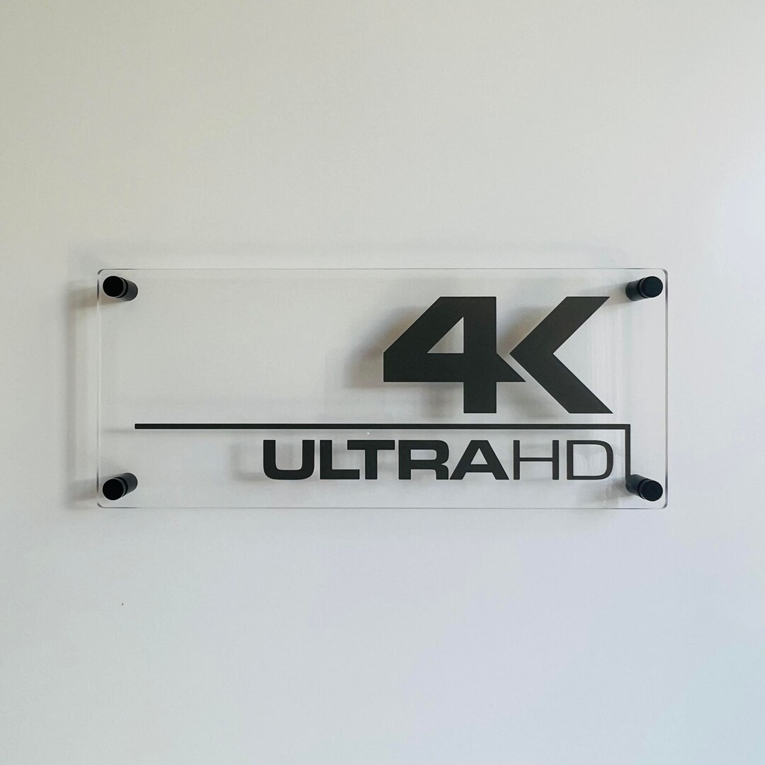 4K ULTRA HD | Clear Acrylic | Stand off Mounts Included | Sign ...