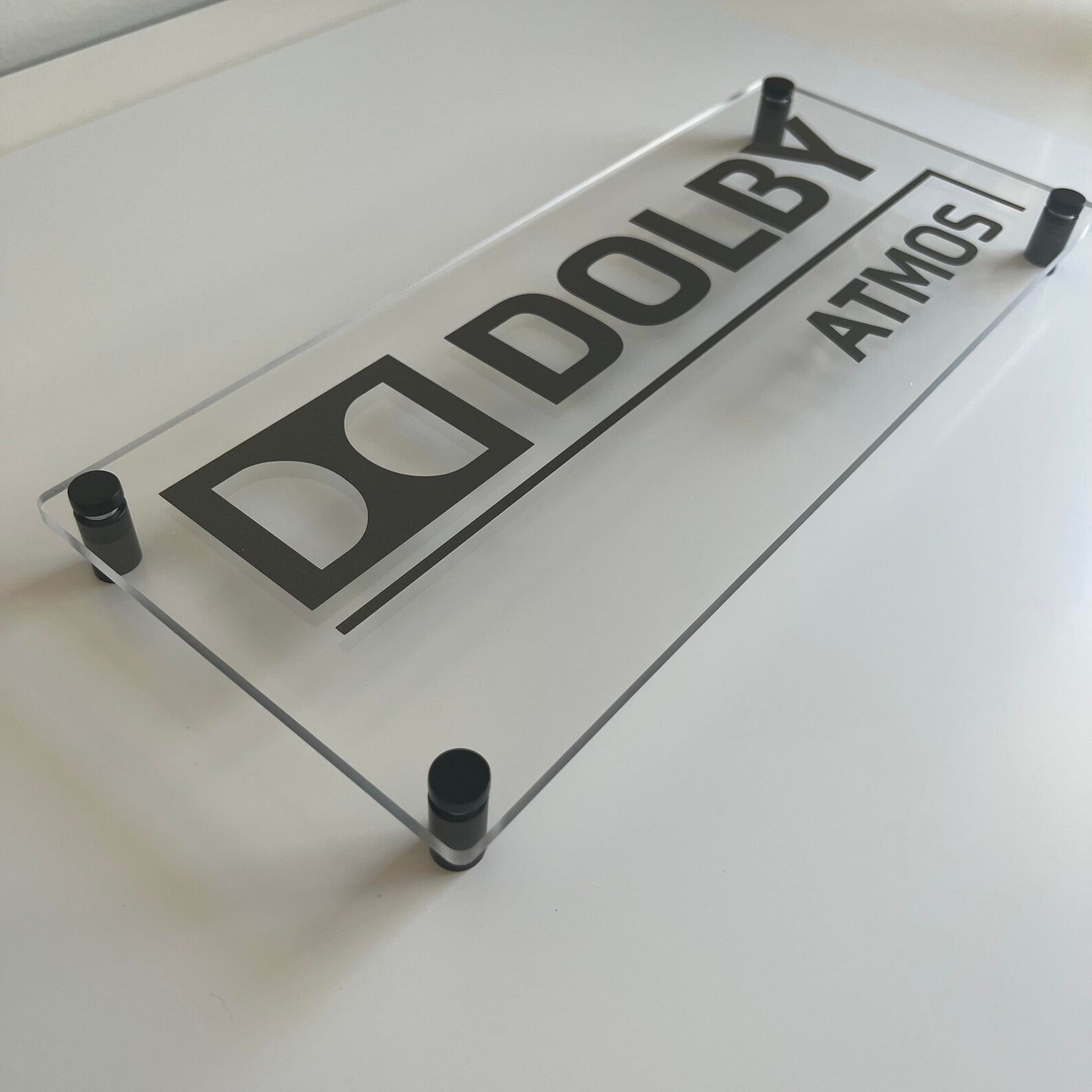 DOLBY ATMOS Metallic Grey Clear Acrylic Stand off Mounts - Etsy